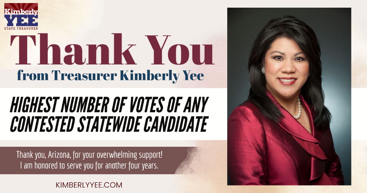 Arizona Treasurer Kimberly Yee Wins Re-Election